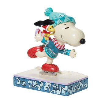 Enesco Peanuts by Jim Shore Snoopy und Woodstock Eislauffigur, 15 cm, Mehrfarbig