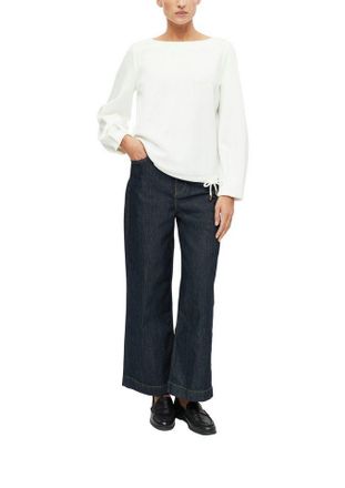 s.Oliver Black Label Sweater mit Bindeband am Saum und mit Viskose