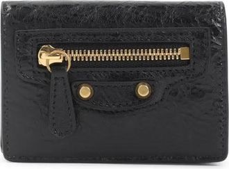 Balenciaga Portemonnaie - Textured Lamb Leather Wallet - Gr. unisize - in Schwarz - f&uuml;r Damen