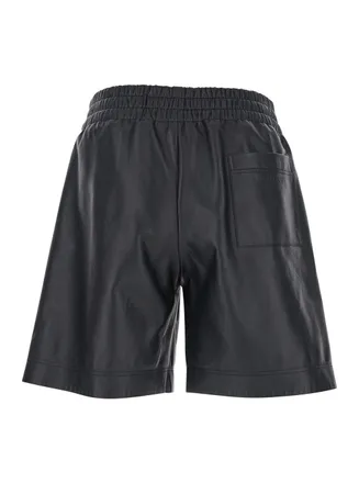Gucci Mens Black Bermuda Shorts With Elasticated Waist Lamb