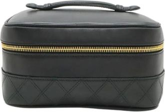 Chanel Sac Vanity Bicolore Pre-owned en cuir de veau - Femme - Pre-owned - Noir - Taille: ONE Size