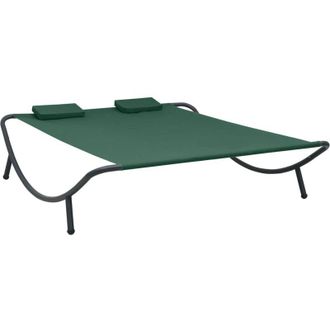 vidaXL Prolenta Premium Sonnenliege Stoff Gr&uuml;n