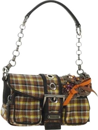 Prada Pre-owned Vintage Canvas Mini Shoulder Bag - Femme - Pre-owned - Brun - Taille: ONE Size