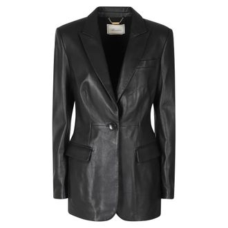 Blumarine Single-Breasted Nappa Jacket - - Jackets - Damen - Schwarzk - S