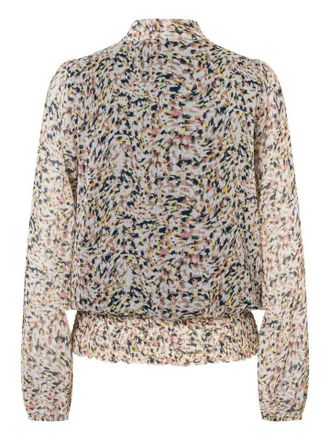 More & More Klassische Bluse bedruckte Chiffonbluse mit Schluppe