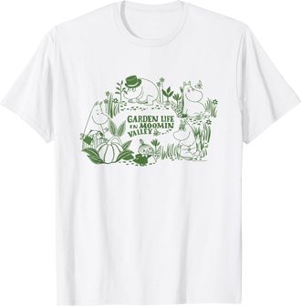 Moomin Garden Life In Moominvalley Blumendruck, Gr&uuml;n T-Shirt