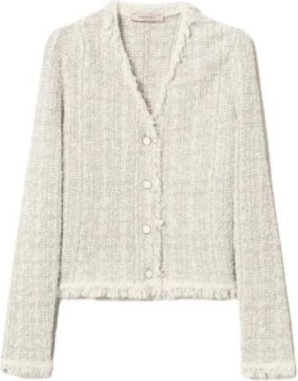 Twinset Femme, Vestes, Beige, Taille: 38 FR Veste Jacquard Lurex