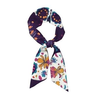 Generic &Eacute;charpe t&ecirc;te de mort en sucre pour femme - &Eacute;charpe pour sac &agrave; main - Squelette ethnique en satin de soie - Pour le sport, le yoga, le visage