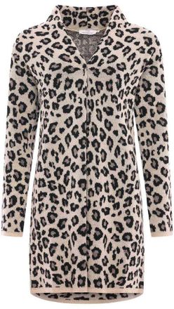 Zwillingsherz Cardigan Classic Leo Uni Animal-Muster, Langarm, ohne Verschluss, Midi-L&auml;nge