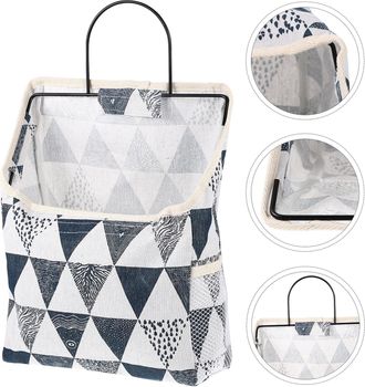 BESPORTBLE Hängende Aufbewahrungstasche aus Canvas mit Metallrahmen Mittelgroßer Wandorganizer für Kleiderschrank und Badezimmertür Faltbar und Klebehakenfrei Mu