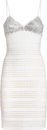 Genny Femme, Robes, Blanc, Taille: 34 FR Robe Courte avec Strass