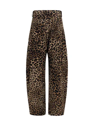 Ella Womens Barrel Pants Animalier Cotton; Elastane Trousers