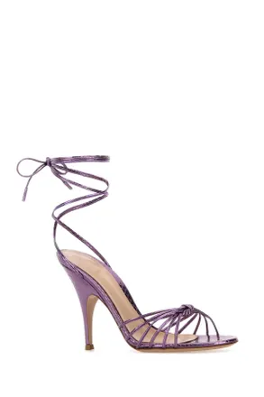 Gianvito Rossi Womens Tacco Sandal Purple Ayer Snakeno Lining