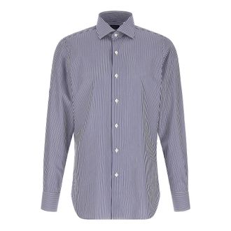 Finamore Napoli Gestreiftes Hemd - - Shirts - Herren - Blau - 2XL
