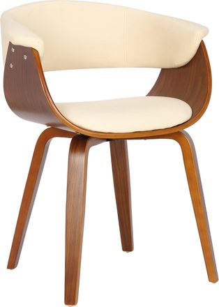 Clp Esszimmerstuhl Bruce mit Kunstlederbezug, Holzgestell, in stilvollem Design f&uuml;r Esszimmer oder K&uuml;che | Sessel bis 150 kg belastbar, Farbe:Creme