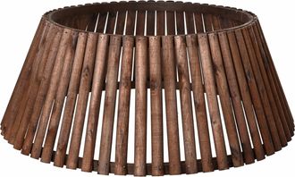 Kaemingk Weihnachtsbaumrock aus Holz 43x22cm - Abdeckung Weihnachtsbaumst&auml;nder - Christbaumst&auml;nder H&uuml;lle - Tannenbaum Rock - Weihnachtsbaumkragen - Braun