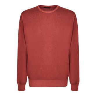 Dell'Oglio Luxuri&ouml;ser Roter Strickpullover Aw23 - - Knitwear - Herren - Rot - XL