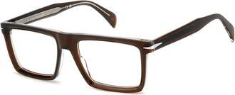 Eyewear by David Beckham Homme, Accessoires, Brun, Taille: 55 MM Rectangular Optical Frame
