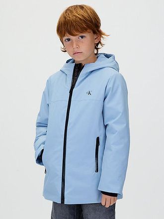 Calvin Klein Jacke Aus Technischem Gewebe Mit Kapuze - Faded Denim - Jungen - 12