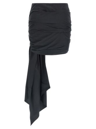 The Attico Womens Black Cotton Long Skirt