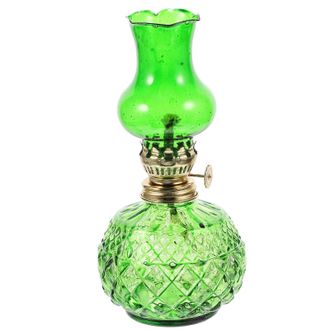 NUOBESTY Vintage Kerosinlampe aus Glas mit Winddichtem Lampenschirm Dekorative &Ouml;llampe f&uuml;r Haushalt und Outdoor Langlebiger Petroleumlampe Brenner Antike Tisch