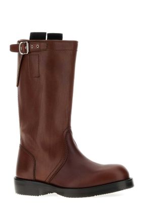 Dries Van Noten Leather Mid-Calf Boot - Brown
