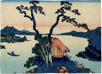 Fabulous Tischset aus Leinen - Hokusai japanische Kunst, Druck Suwa-See, sch&ouml;ne Kunst, gro&szlig;es Format, 40 x 28,5 cm