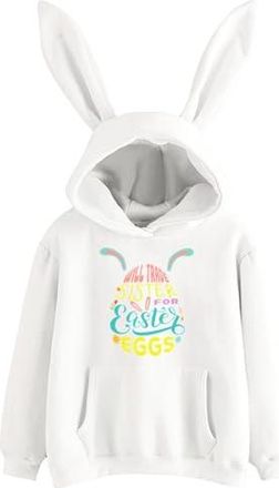 Generic Sweat à capuche uni 2026 pour femme - Manteau de Pâques imprimé - Couleur unie - Haut décontracté - Vêtements de sport pour les entraînements en plein