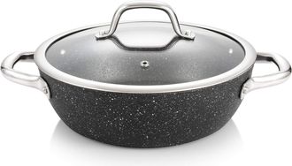 Tescoma Tiefe Bratpfanne PRESIDENT Stone mit Deckel &oslash; 24 cm