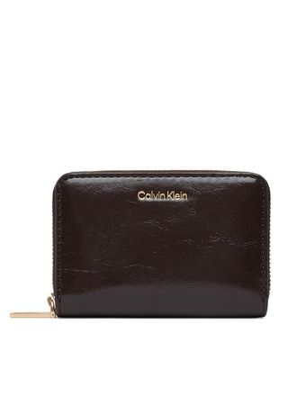 Calvin Klein Geldb&ouml;rse Foil Glossy Square Zip Around LV04F1201G Braun