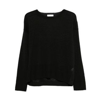 Majestic Filatures Femme, Pulls, Noir, Taille: 40 FR Tricot &agrave; manches longues et col rond