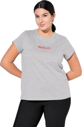 STUDIO UNTOLD Damen gro&szlig;e Gr&ouml;&szlig;en &Uuml;bergr&ouml;&szlig;en Plus Size T-Shirt, Slim Classic, Stickerei, Halbarm grau Melange 50+ 837733123-50+