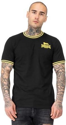 Lonsdale Homme Ducansby T Shirt, Noir/Jaune, M EU
