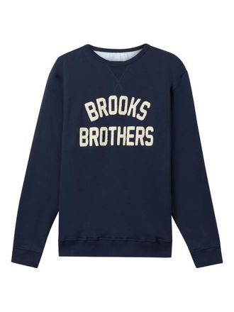 Brooks Brothers Frottee-Sweatshirt mit Logo-Stickerei - Blau
