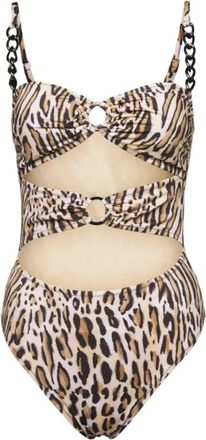 Moschino Femme, Maillots de bain, Multicolore, Taille: 44 FR Allover Leo Print Swimsuit