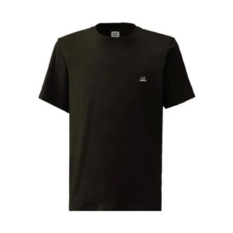 C.P. Company C.p. Company, Homme, Tops, Noir, Taille: 2XL T-shirt en Jersey de Coton Noir Coupe Regular