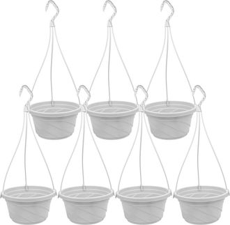 Hemoton 10 St&uuml;ck H&auml;ngende Blument&ouml;pfe Aus Kunststoff 17Cm Rund Balkon Pflanzenampel H&auml;ngepflanzgef&auml;&szlig; F&uuml;r Sukkulenten Und Kleine Blumen Innen Au&szlig;en Dekoration