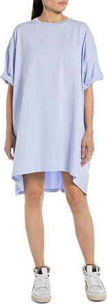 Replay Damen Kleid Kurzarm aus Baumwolle, Bright Periwinkle 667 (Violett), S
