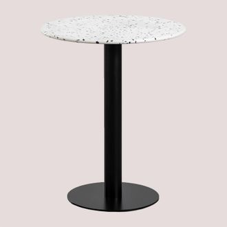 Sklum Runder Bistrotisch aus Terrazzo (&Oslash;60cm) Dolce Wei&szlig;