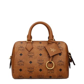 MCM Sacs &agrave; main Mcm pour femme en tissu marron/cognac