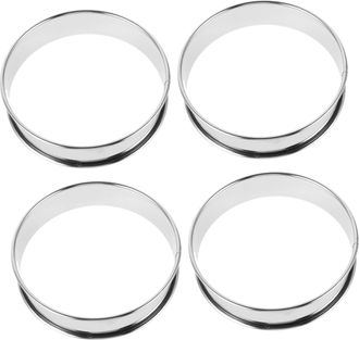 Soimiss 4 Stück Muffinring Tortenring Edelstahl Muffin Kochen Backen Ringe Backzubehör (8 cm Innendurchmesser)