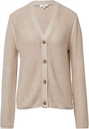 s.Oliver Cardigan Strickjacke Strickjacke in Ripp-Optik mit Knopfleiste