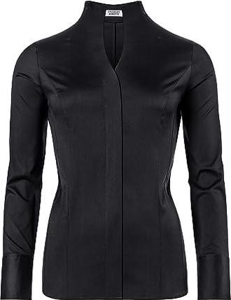 Vincenzo Boretti Chemisier, Slim-fit/Taille cintrée, élastique, col Calice - Facile à Repasser Noir 36