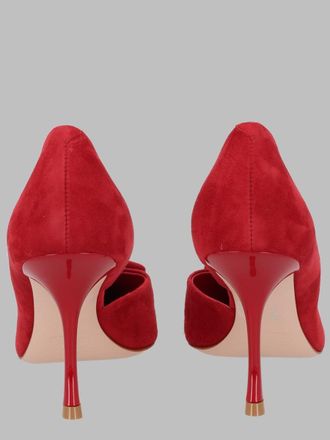Roger Vivier Womens Pumps Viv Ville Dorsay Red Leather Goat
