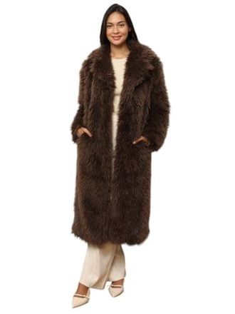 La Modeuse Manteau large en fausse fourrure