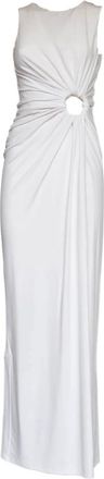 Sportmax Femme, Robes, Blanc, Taille: 40 FR Jersey Cr&ecirc;pe Stretch Maxi Dress