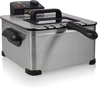 Tristar Fritteuse | 1 großer und 2 kleine Körbe | Einstellbarer Thermostat | Kühle Zone | Spülmaschinenfeste Teile | 5 L | 2000 W | FR-6949