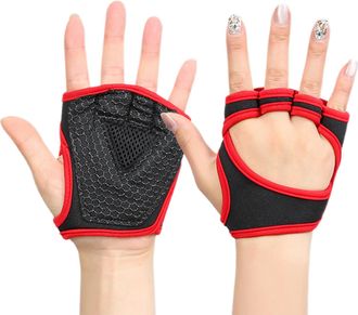 Generico Trainingshandschuhe f&uuml;r Damen: Gepolsterte Halbfinger-Handschuhe | Handgelenkbandagen mit gepolstertem Griff, Trainingsausr&uuml;stung f&uuml;r Klimmz&uuml;ge, Fitne