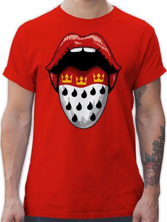 Shirtracer T-Shirt Herren - Karneval & Fasching - K&ouml;ln Wappen Mund Zunge I Fastnacht I Fasnacht I Fasnet - 5XL - Rot - Tshirt faschingsshirt Faschings Koln Coole