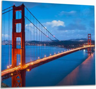 Wallario Herdabdeckplatte/Spritzschutz aus Glas, 1-teilig, 60x52cm, f&uuml;r Ceran- und Induktionsherde, Golden Gate Bridge in San Francisco USA